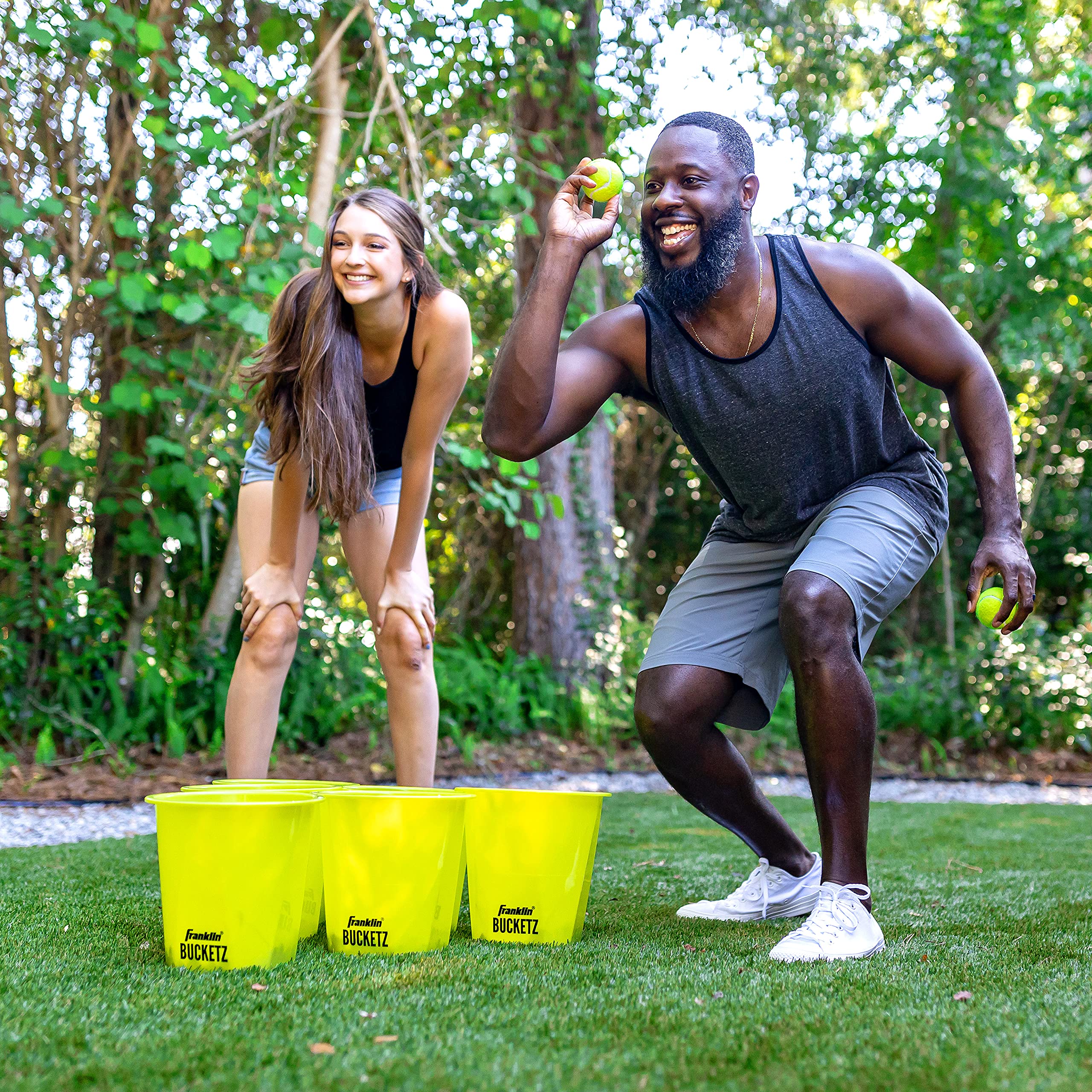 Franklin Sports Bucketz Pong Game β Perfect Tailgate Game and Beach Game β Pong Set Includes 12 Buckets, 3 Balls, and a Carry Case