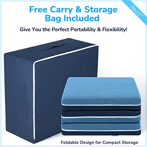 RECCI 4-Inch Tri Folding Mattress, Folding Memory Foam Mattress, Folding Mattress, Sleeping Mattress for Floor, Tri Fold Mattress with Removable and Washable Cover, Storage Bag Included, 25β x 75β