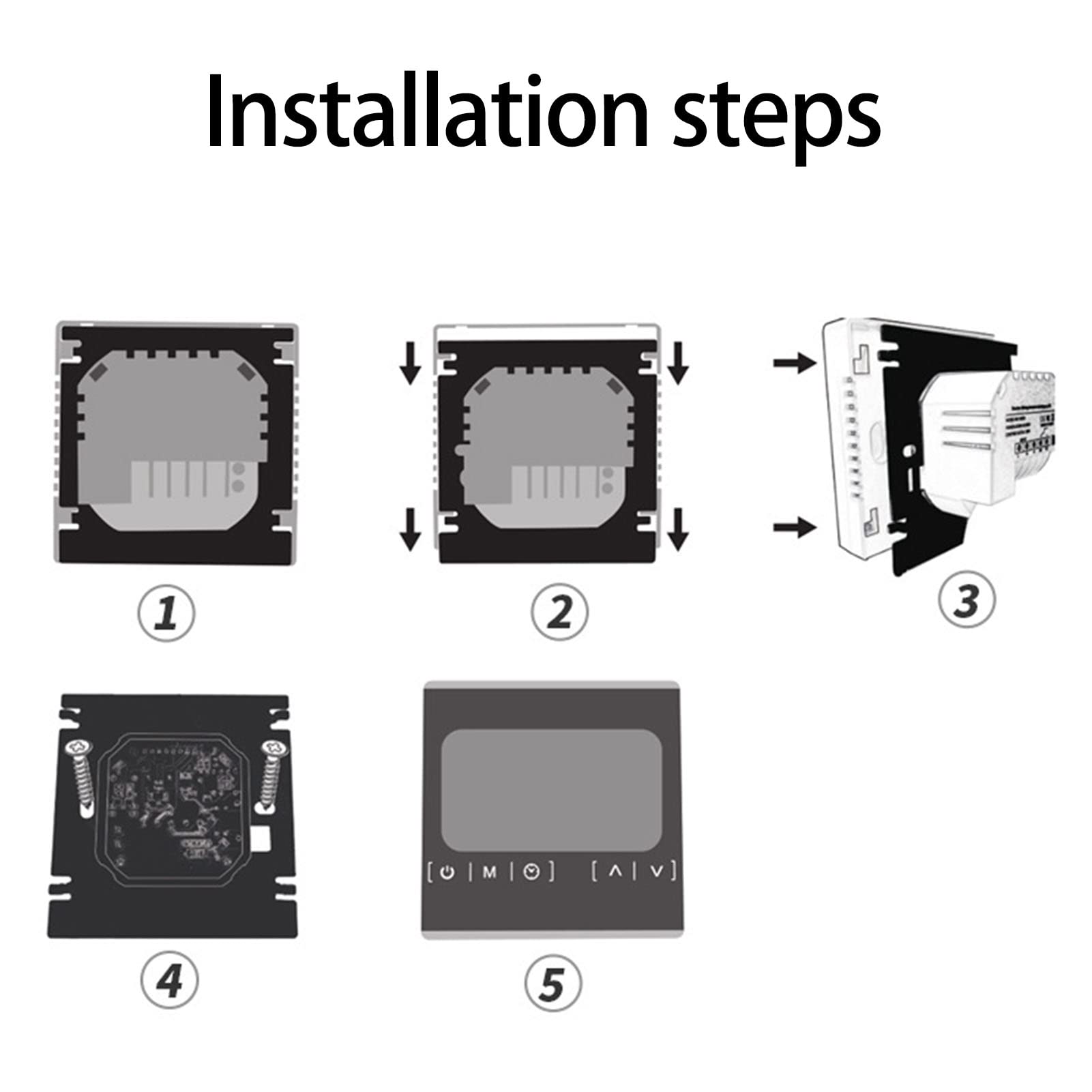 Floor Heating Controller, Programmable Digital Thermostat AC85V to 250V Automatic Mode Programming Mode for Distribution Manifold