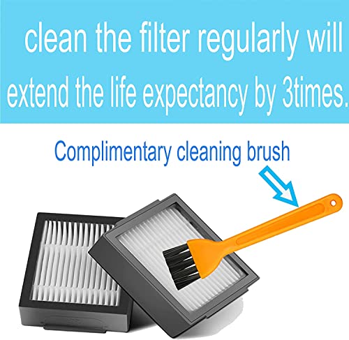 Replacement Parts and Accessories are Compatible with iRobot Roomba i3+i4 i6+i7 i7+i8 i8+/Plus E5 E6 E7 I, E&J Series 1 Set of Multi Ssurface Rubber Brushes 3 High-Efficiency Filters 4 Side BrushesâŚ