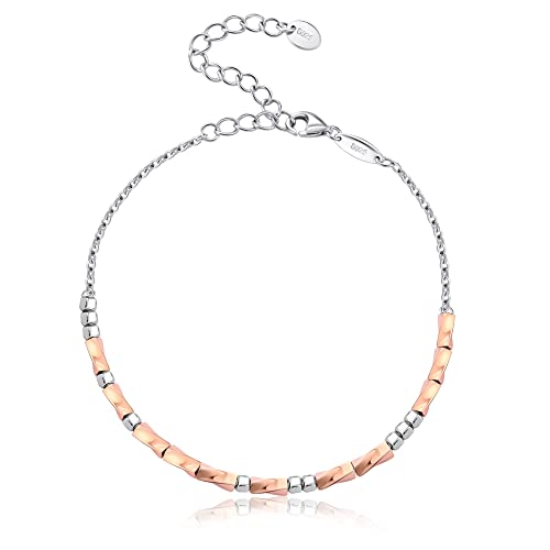 FLECHAZO Morse Code Bracelets 925 Sterling Silver Fearless Morse Code Bracelet Adjustable Secret Message Bracelets Jewelry for Women