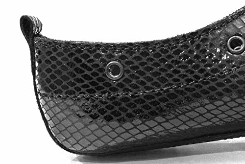 Irish Dance Pumps Soft Shoes - Diamond Stitch Leather Upper, Split Sole, Shock Absorbing Insole - UK Sizes Black