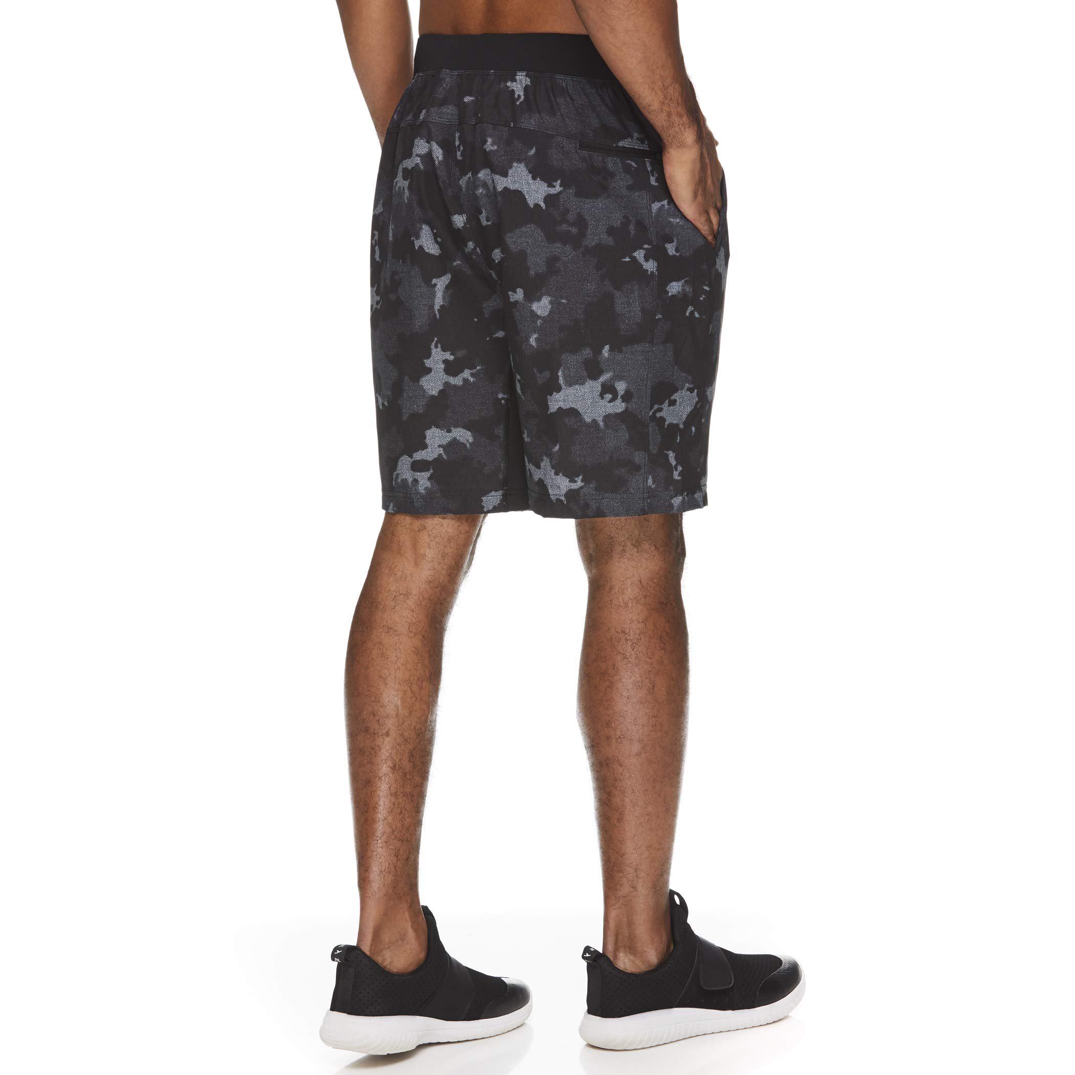 Gaiam Men's Yoga Shorts - Performance Heather Gym & Workout Short w/Pockets - Strength Camo Black, Small