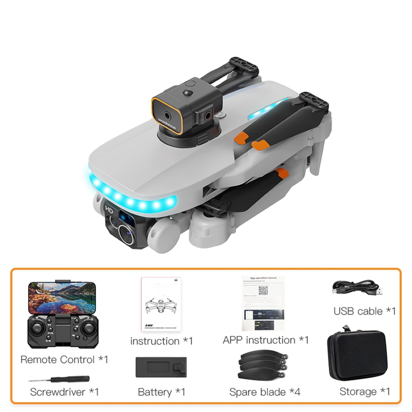 Foldable Drone with 4K Dual Camera for Adults, RC Quadcopter WiFi FPV Live Video, Altitude Hold, Headless Mode, One Key Take Off, Mini Drone with Carrying Case for Beginners #B