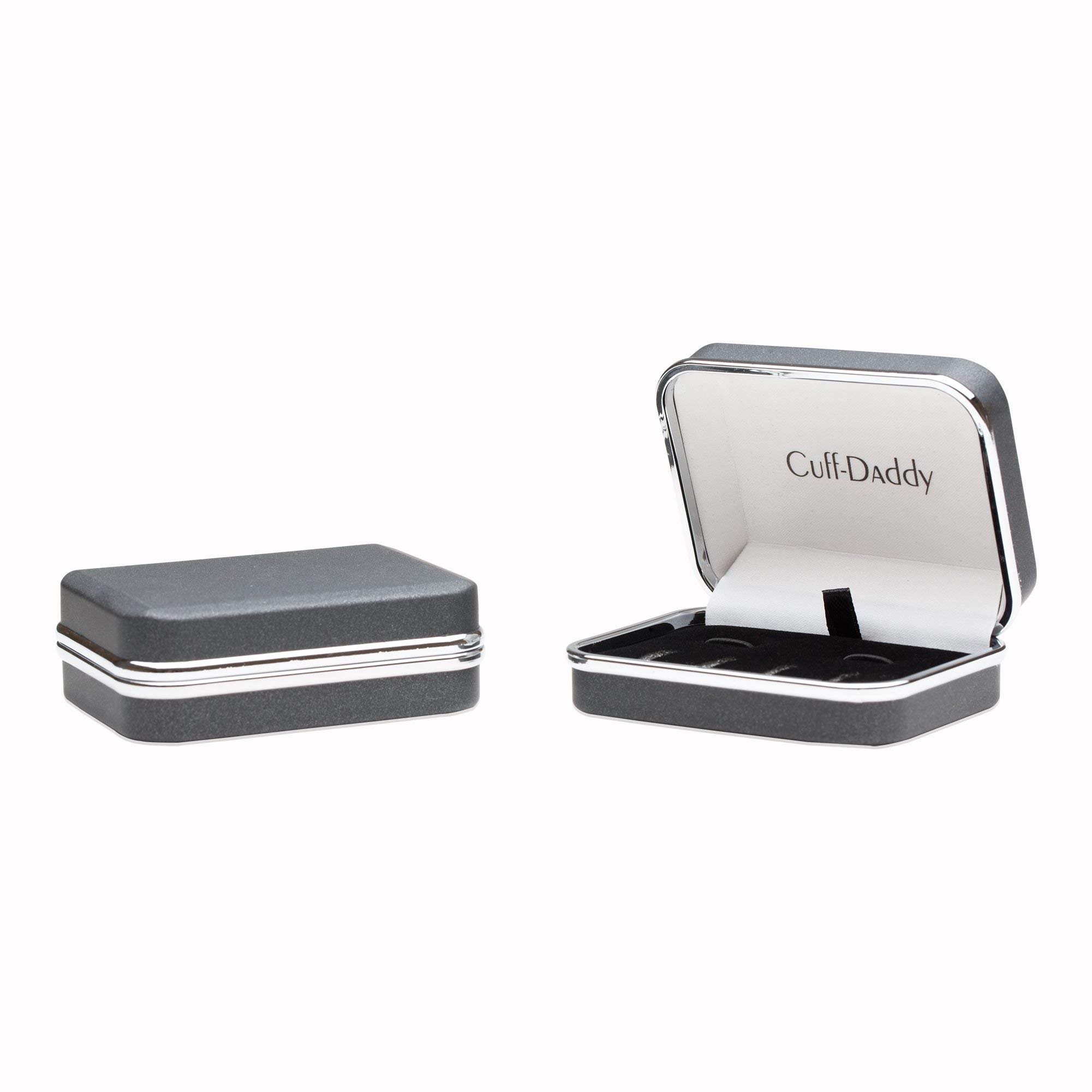 Fleur De Lys Cufflinks and Studs Formal Set Tuxedo in a Presentation Gift Box Black Fleur De Lis Silver Round Wedding