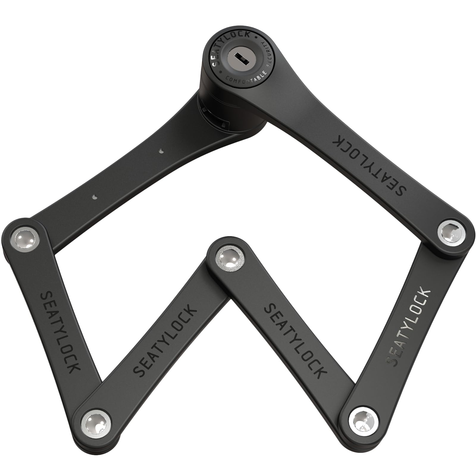 FoldyLock Mini Folding Bike Lock - Patented Lightweight Bicycle Lock - Heavy Duty Anti Theft Guard with Key for Electric Scooter & City Bikes - 29.5 Inch