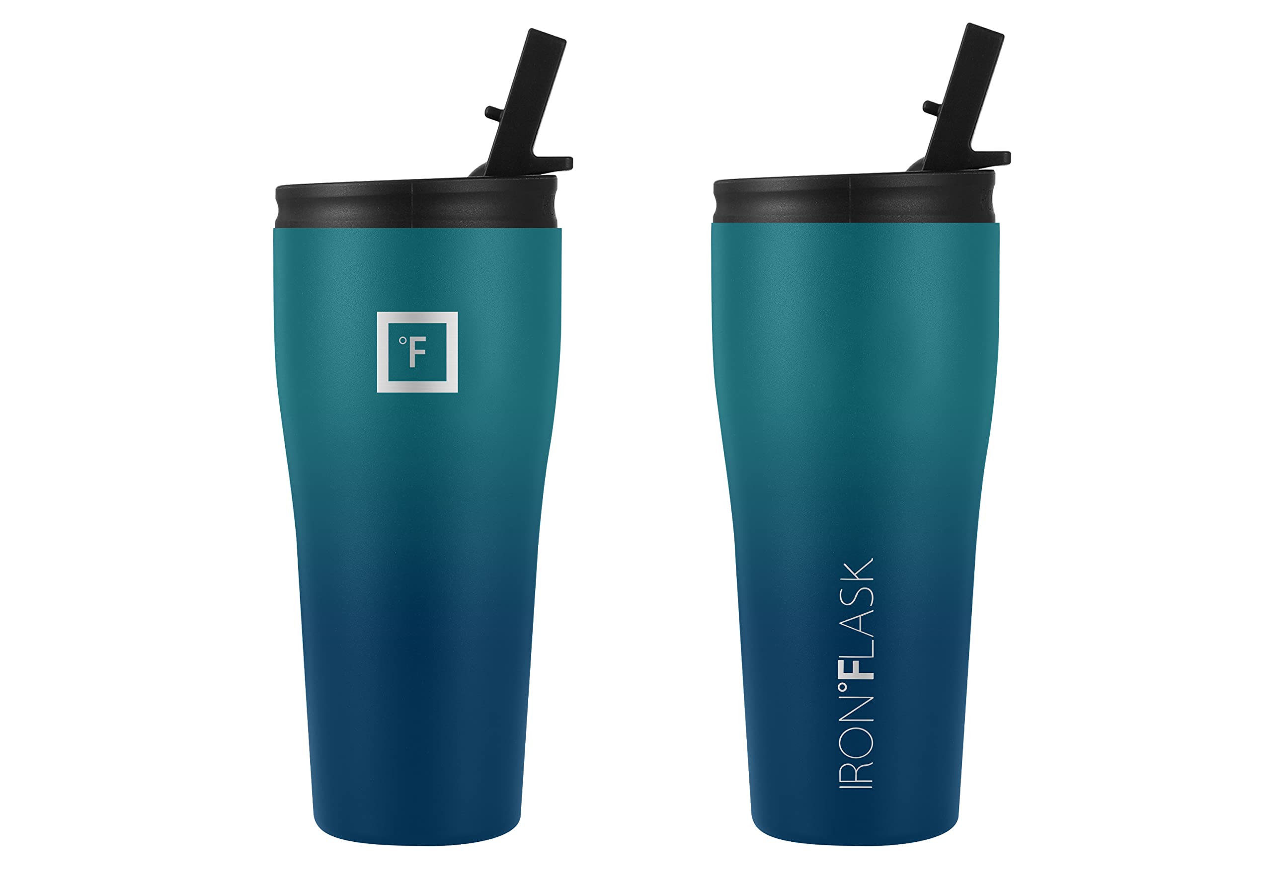 IRON °FLASK Rover Tumbler 2.0-20 Oz 2 Lids Vacuum Insulated Stainless Steel Bottle, Double Walled, Drinking Cup - Thermos Travel Mug - Mothers Day Gift - Dark Night