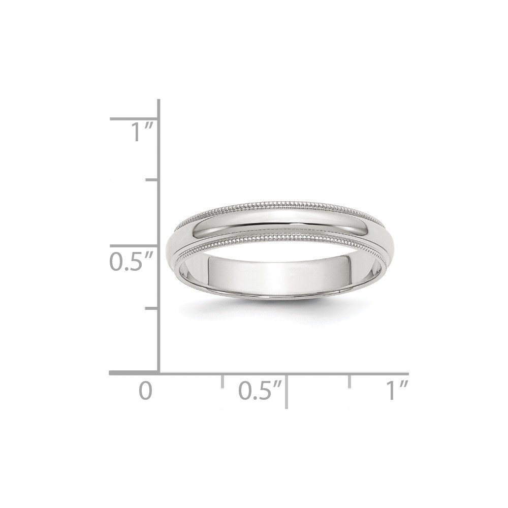 Forever Flawless Jewelry 4mm High Polish Finish Half Round Domed Milgrain Sterling Silver Wedding Band - Size 10.5