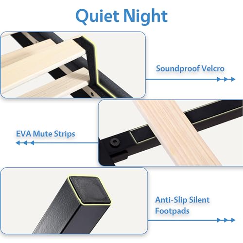 Fangflower Platform Bed Frames,Queen Bed Frame with Headboard, Storage Drawers, Strong Wood Slats Support, Noise-Free/No Box Spring Needed/Easy Assembly