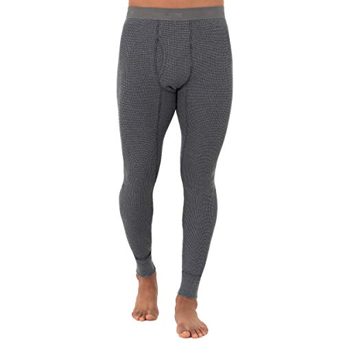 Fruit of the Loom Men's Recycled Waffle Thermal Underwear Set (Top and Bottom), Greystone Heather, 2X-Large