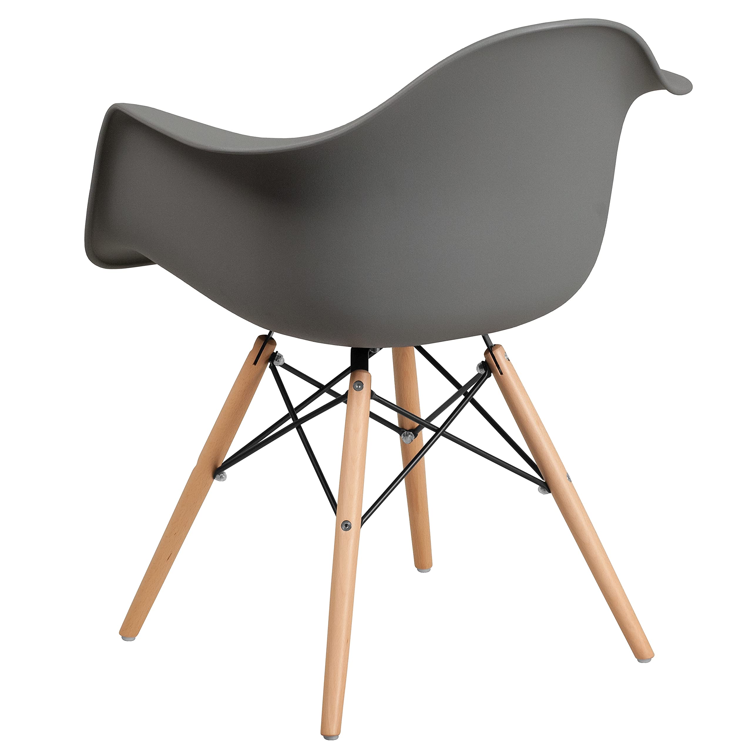 Flash Furniture 2 Pack Alonza Series Moss Gray Plastic Chair with Wooden Legs