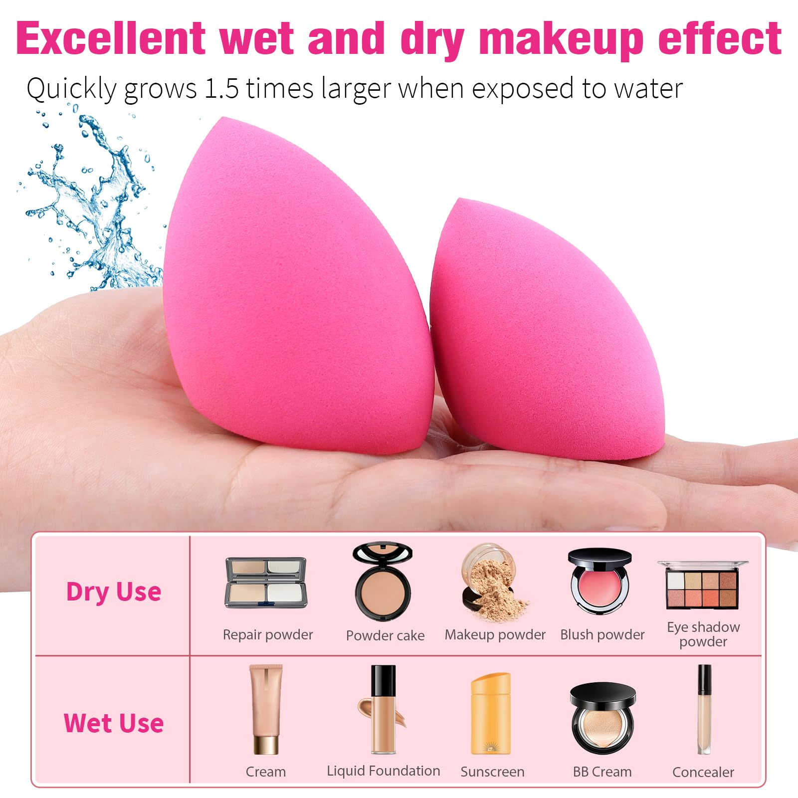 Foonbe 3Pcs Makeup Sponge, Paw Paw Makeup Blending Beauty Sponge, Blender Beauty Sponge Use for Cream, Liquid Makeup and Powder Foundation Beauty Cosmetic (Orange)