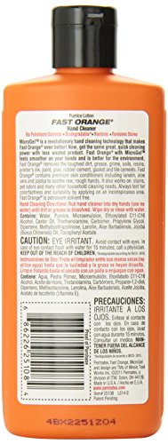 Fast Orange 25108 Pumice Lotion, Heavy Duty Hand Cleaner, Natural Citrus Scent, Waterless Cleaner For Mechanics, Strong Grease Fighter, 7.5 oz