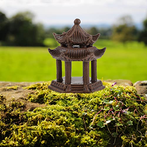 POPETPOP Aquarium Decoration Ceramic Fairy Garden Figurines Mini Pagoda Statue Fish Hideout Shelter Cave for Fish Tank Ornament Micro Landscape Decor