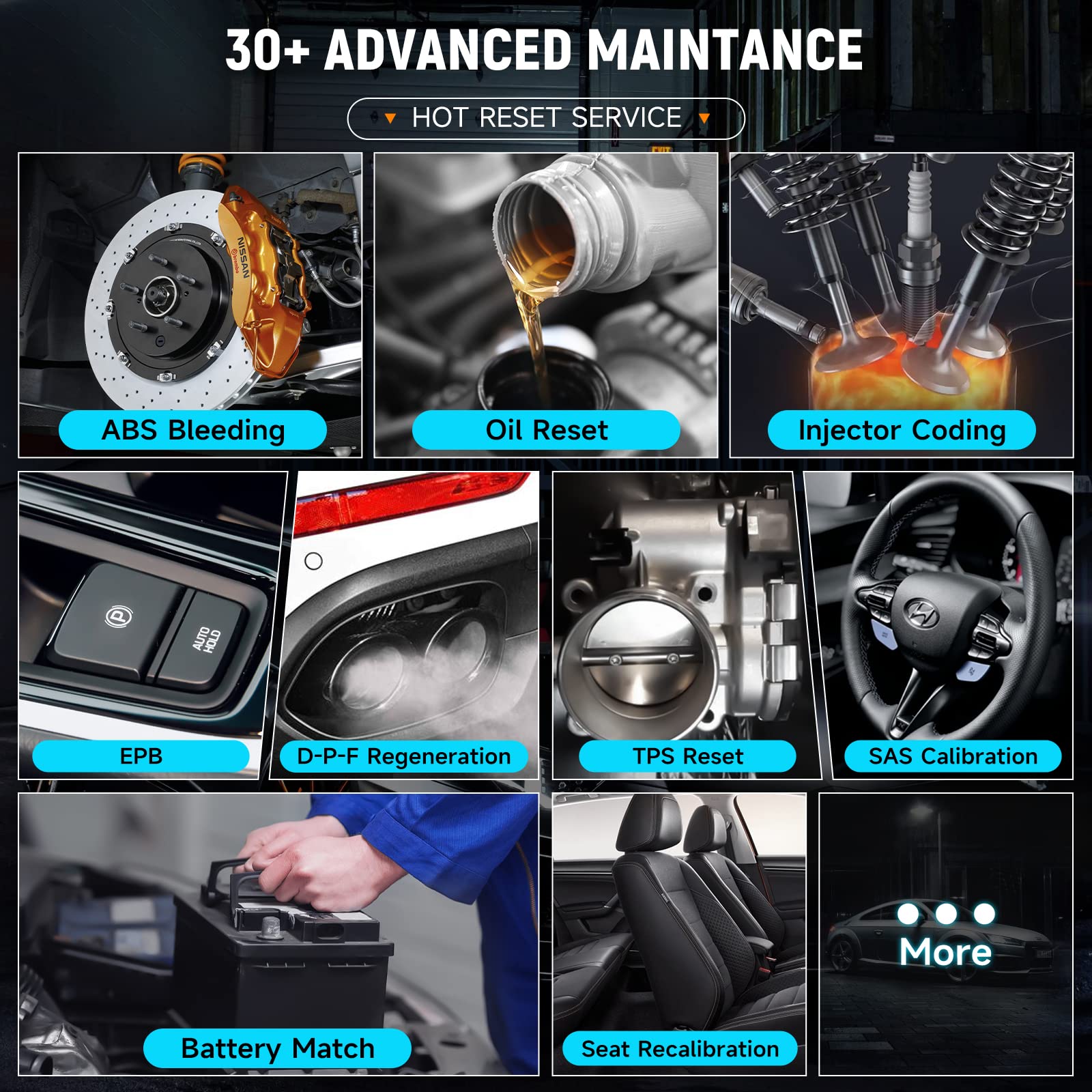 FOXWELL NT809TS OBD2 Scanner Diagnostic TPMS All System Bluetooth Bidirectional Scan Tool with 30+ Services ABS/TPMS/EPB/Airbag/SAS/Battery/Oil Reset, 3-Year Update with 4 PCS Sensors