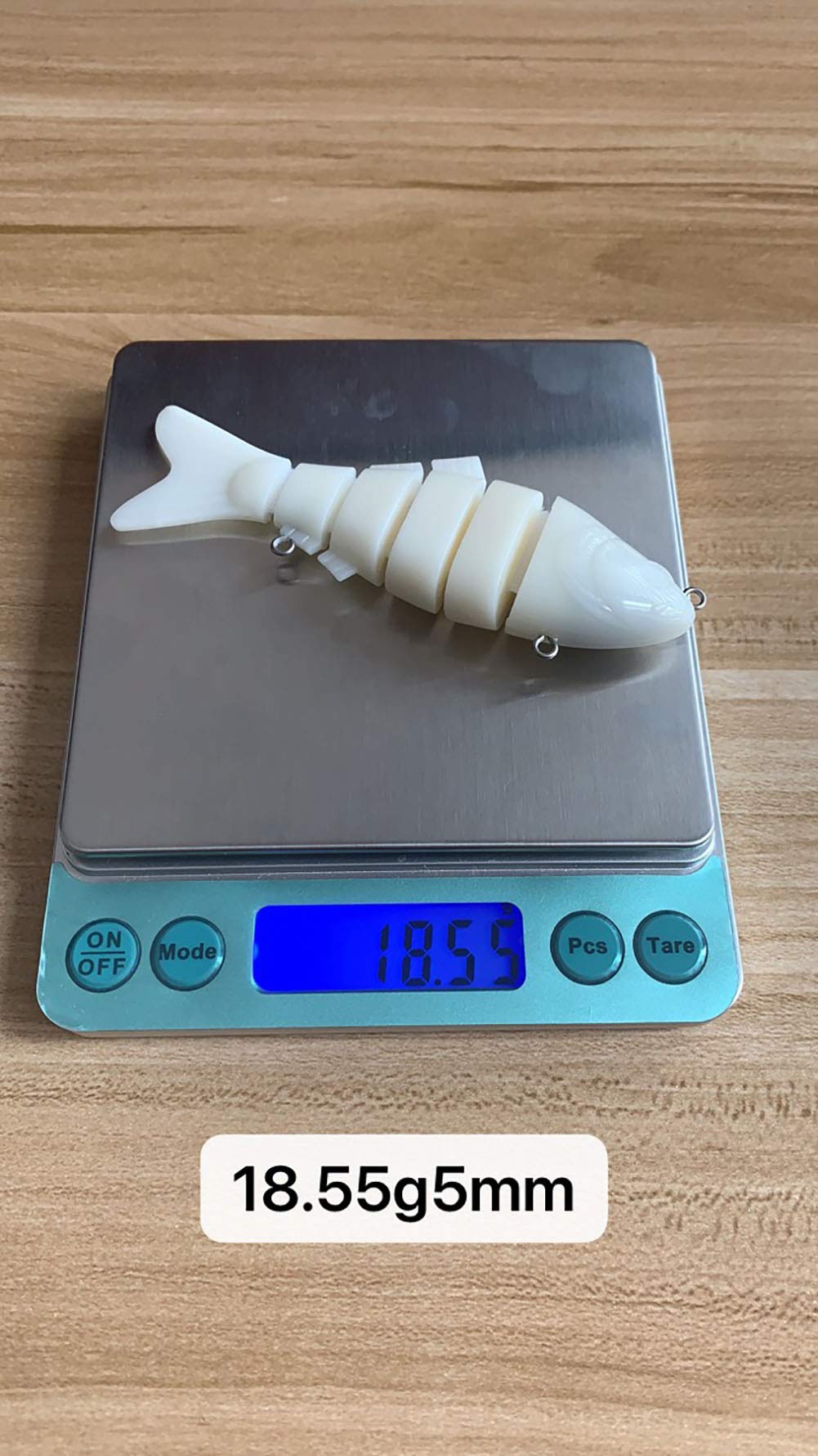Free Eye 5pcs Unpainted 6 Multi Jointed Swim Bait Fishing ABS Lure Body 101mm 18.55g Blank Lures White 6S