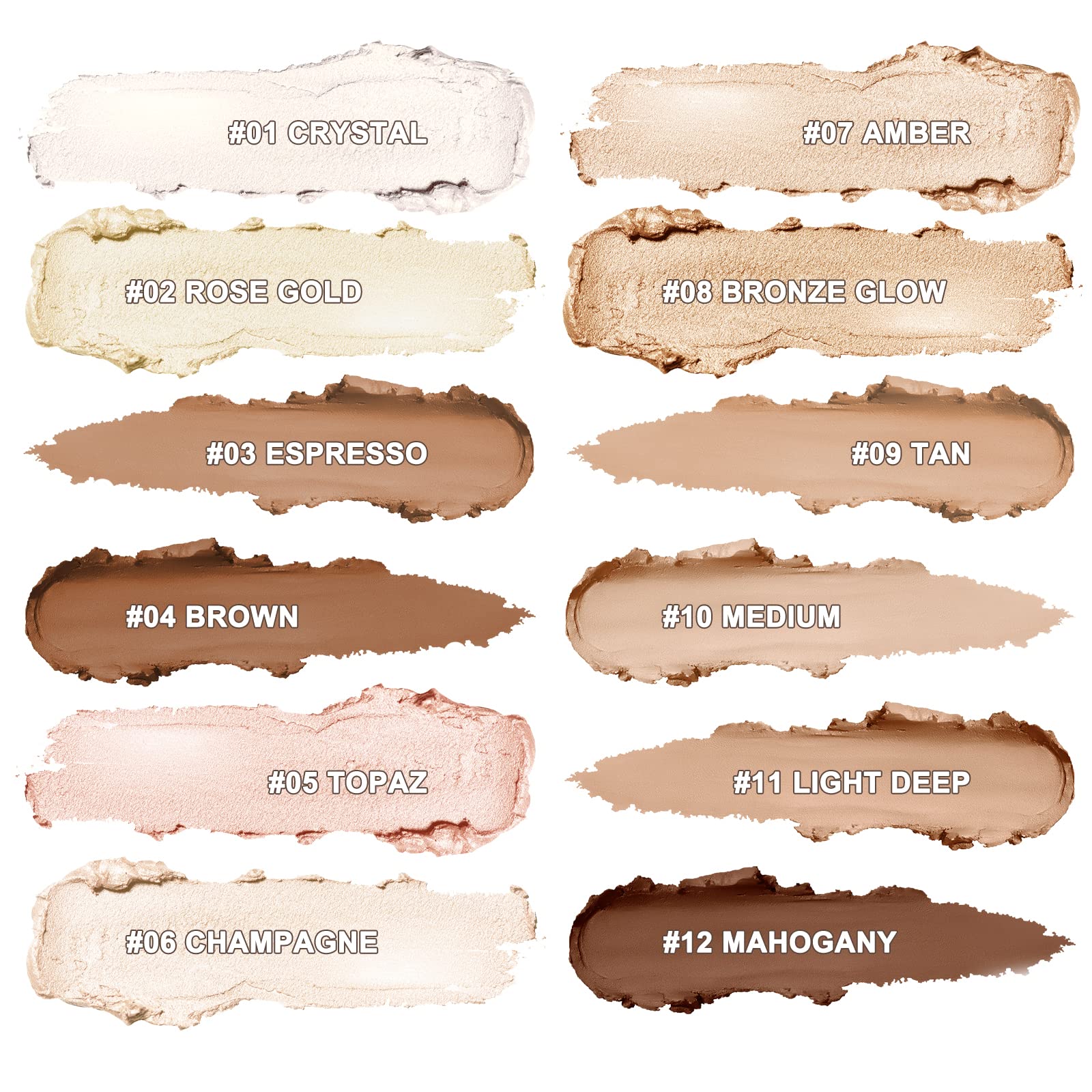 Face Cream Contour Stick Bronzer Stick Highlighter Stick Illuminator Makeup Glow Kit,Long Lasting Highly Piamented Skin Brighten Shadow Contour Bronzer Highlighter Powder Pen Pencil-F3