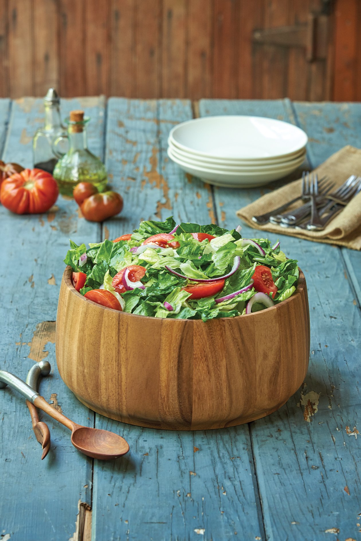 Ironwood Gourmet Tulip Salad Bowl, Acacia Wood