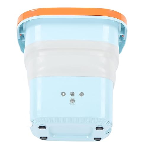 Foldable Small Portable Washer, Laundry Machine with Drain Basket, Rechargeable Collapsible Bucket, Travel Washer, Portable Mini Washing Machine for Apartment, Camping, RV,