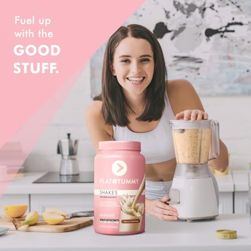 Flat Tummy Tea Meal Replacement Shake – Vanilla, 20 Servings, EBT Eligible - Plant Based Protein Powder for Women – Vitamins & Minerals - Dairy Free, Gluten Free, Keto-Friendly Shakes - 1.76 Pound (Pack of 1)