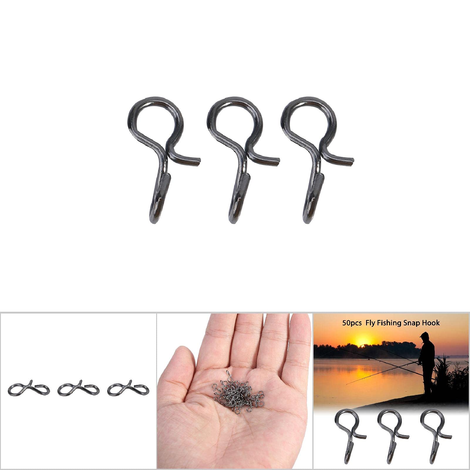 Fly Fishing Snap Hooks Stainless Steel Fishing Links Connectors Swivels Snap Fishing Tool(S)