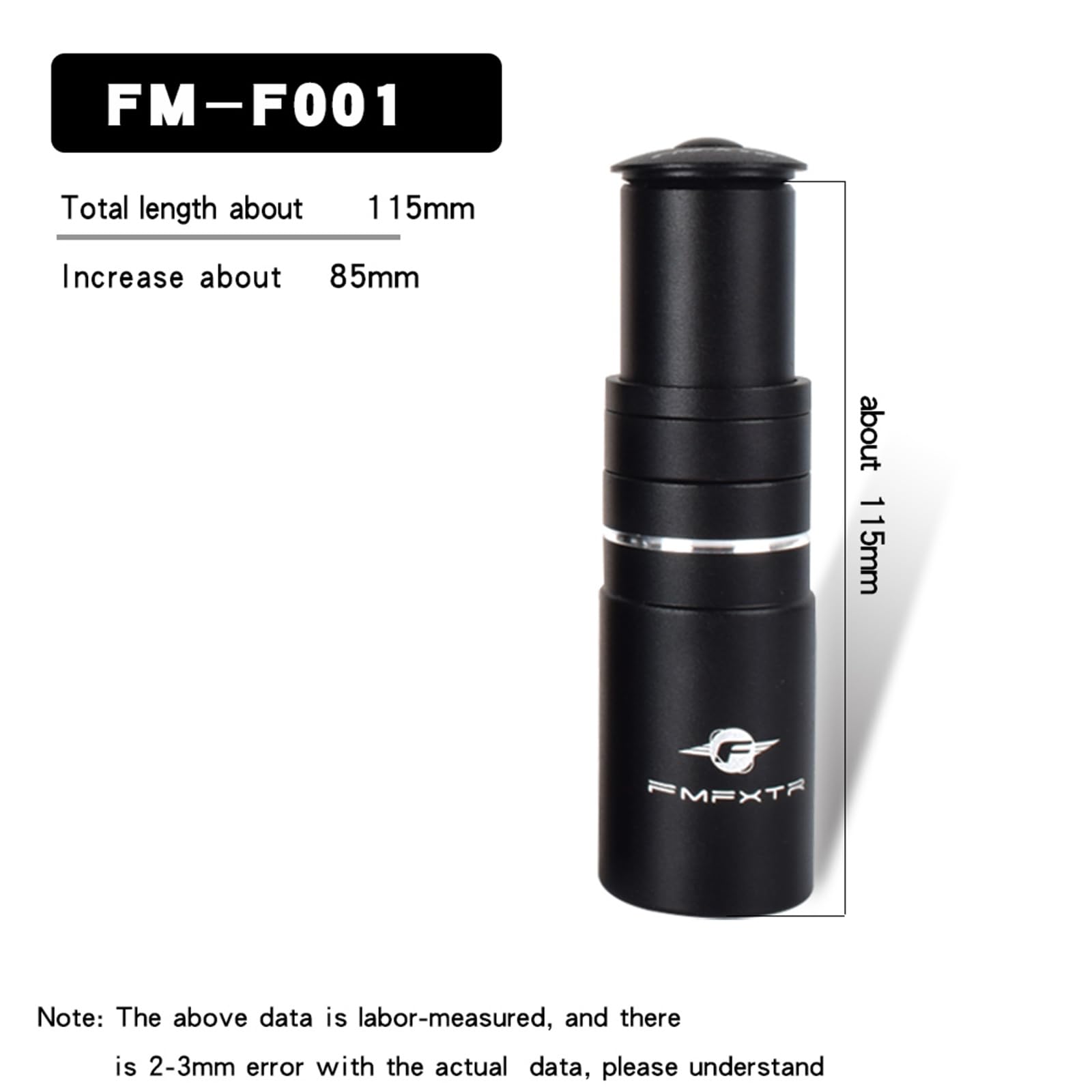 FOMTOR Bike Stem Riser,115mm MTB Handlebar Risers Bicycle Fork Stem Extender for 1-1/8" 28.6mm Fork Mountain Bike, BMX Road Bike