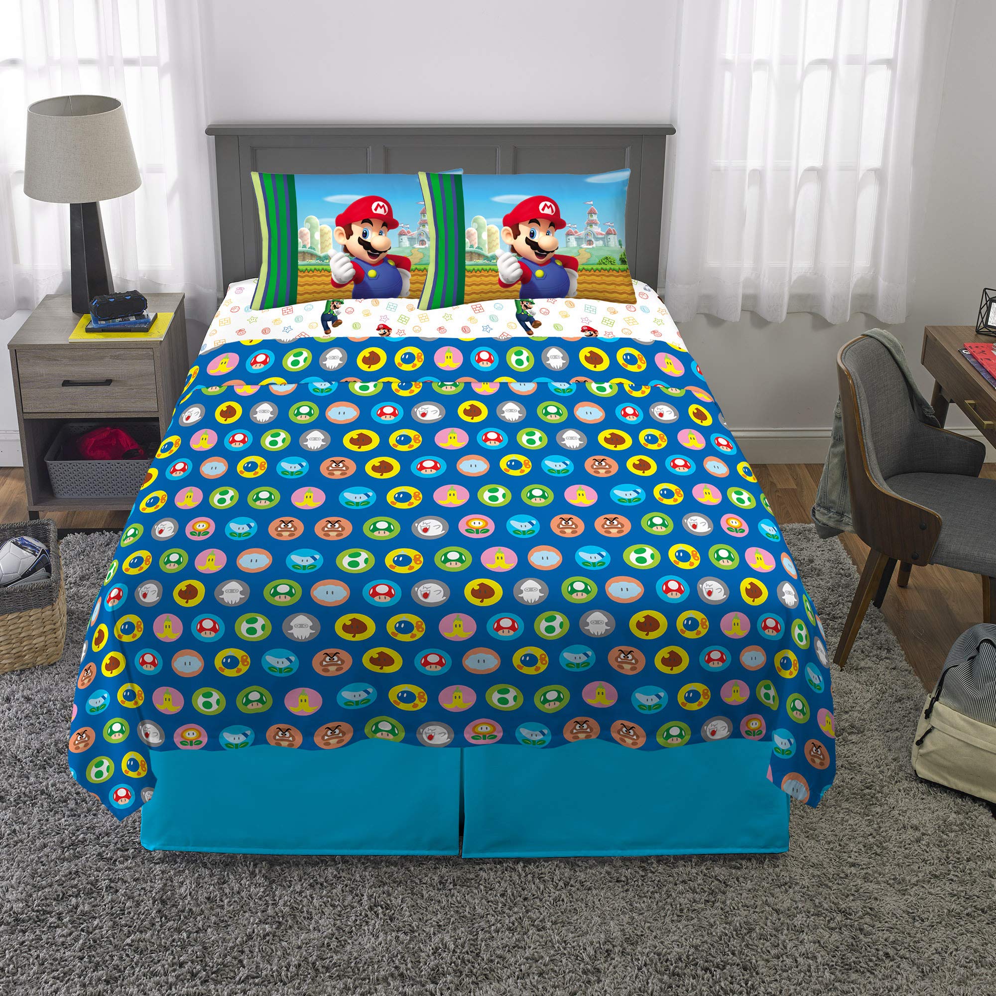 Franco Kids Bedding Super Soft Microfiber Sheet Set, Full, Mario