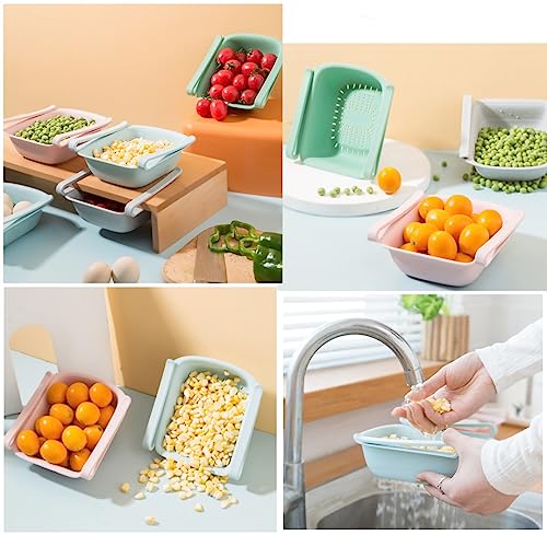 Rectangular Lazy Susan for Refrigerator，3 Pack Kitchen/Fridge Organizers and Storage for Cabinet, Table, Pantry, Kitchen, Countertop（16.5 * 15.5 * 6.5cm） (Pink)