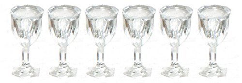 Farrow Industries Dollhouse Miniature Set of 6 Empty Stemware
