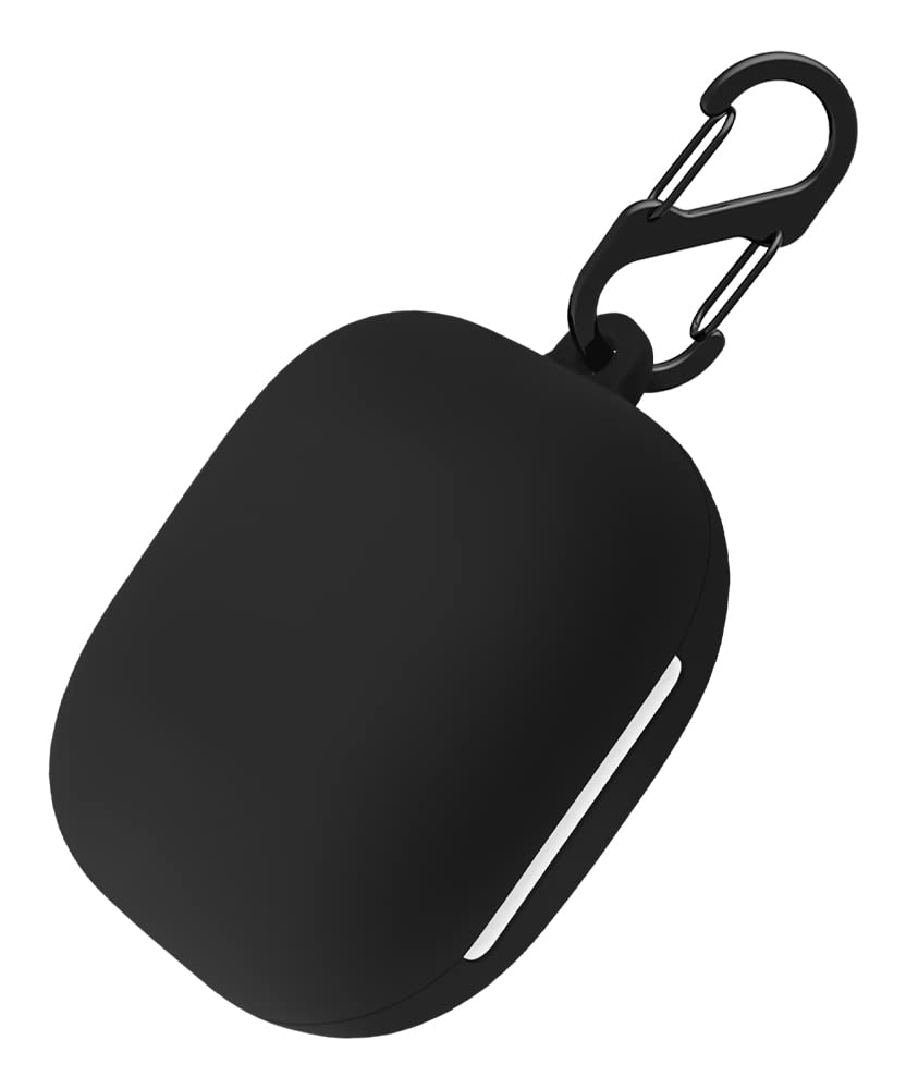 Geiomoo Silicone Case Compatible with Beats Fit Pro, Portable Resistant Carrying Cover with Carabiner (Black)