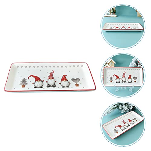 Rectangular Platters Porcelain Serving Plates Christmas Gnomes for Serving Salad Pasta Cheese Appetizer Ham Dishwasher Safe