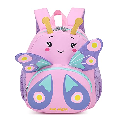 Reqinqin Cute Animal Toddler Backpack,3D Animal Cartoon,MINi Travel Backpack Butterfly Bag for Baby 1-5 Years Girls Personalized Waterproof Bag Kids Backpack(Butterfly)