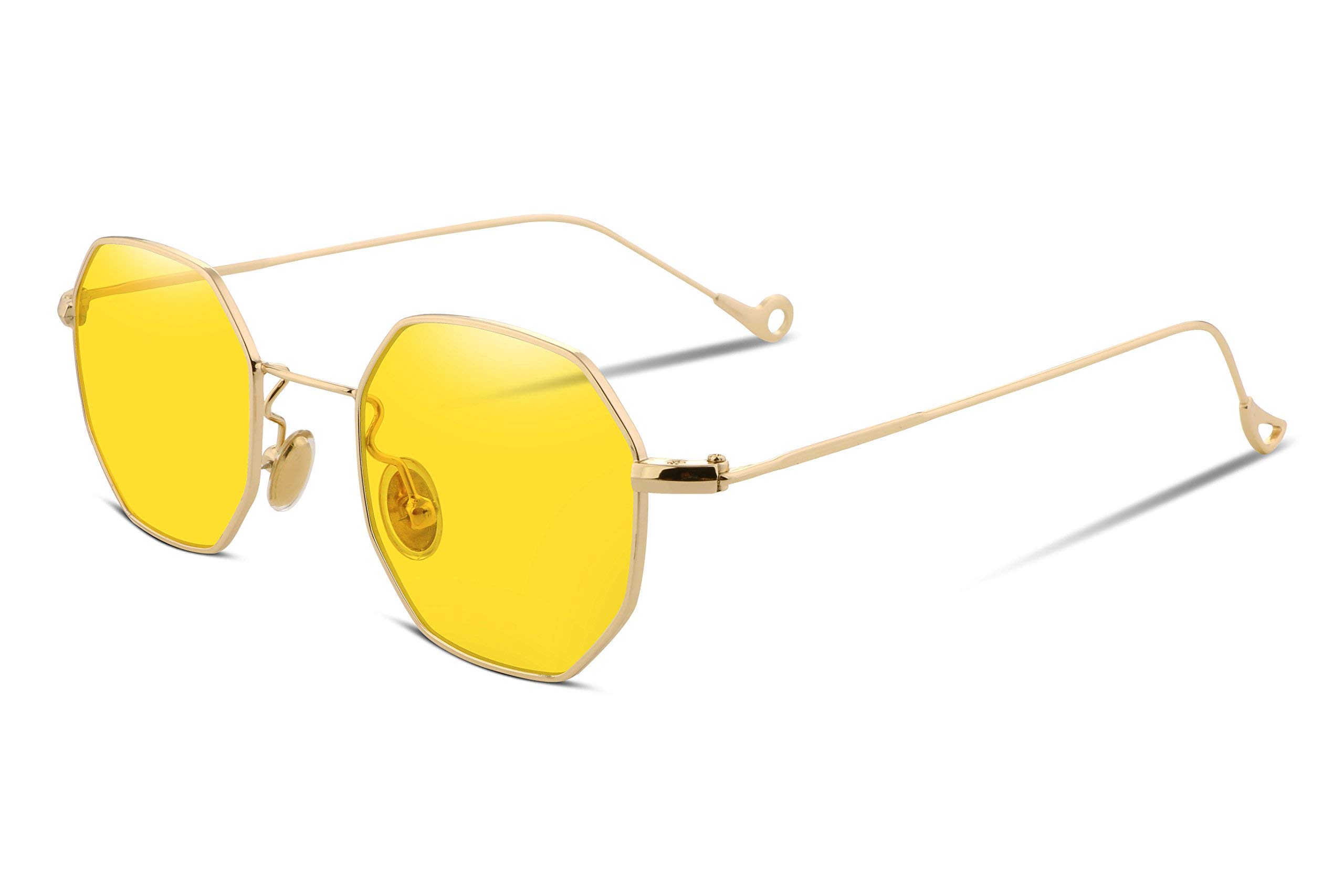 FEISEDY Hipster Small Polygon Women Men Sunglasses Delicate Metal Frame B2254