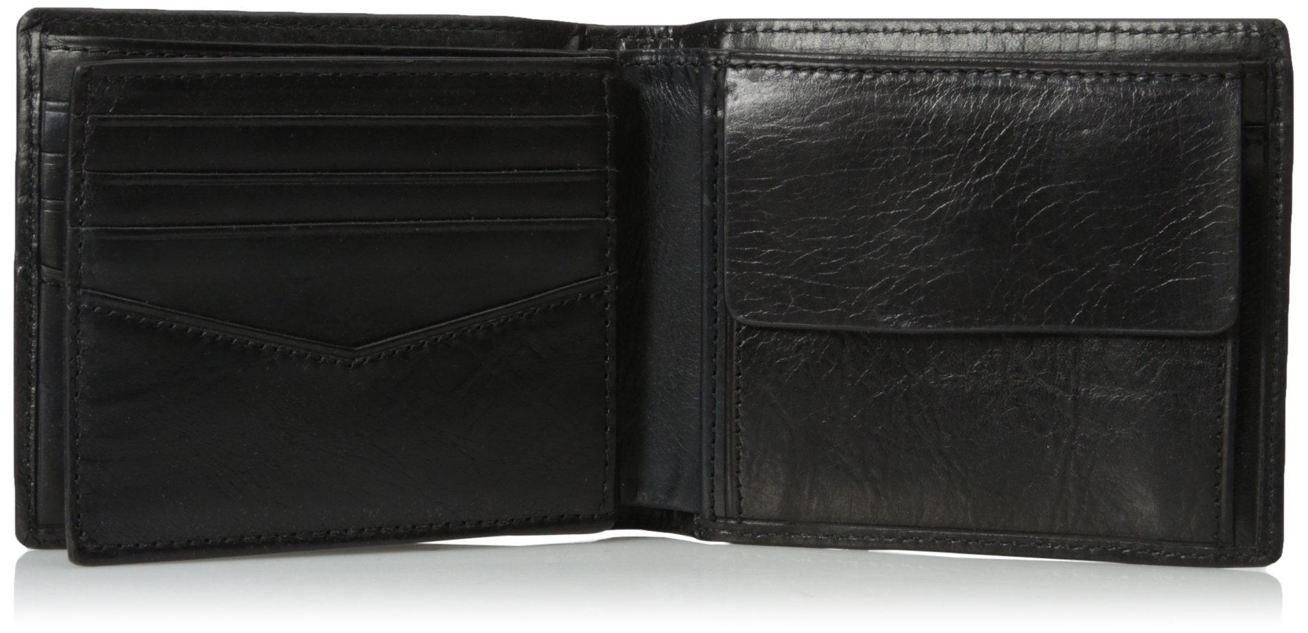 Fossil Men's Ryan Leather RFID-Blocking Bifold with Coin Pocket Wallet, Black, (Model: ML3736001)