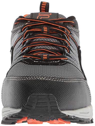 Fila mens Memory at Peak Composite Toe Trail Running Food Service Shoe, Castlerock/Black/Vibrant Orange, 10.5 US