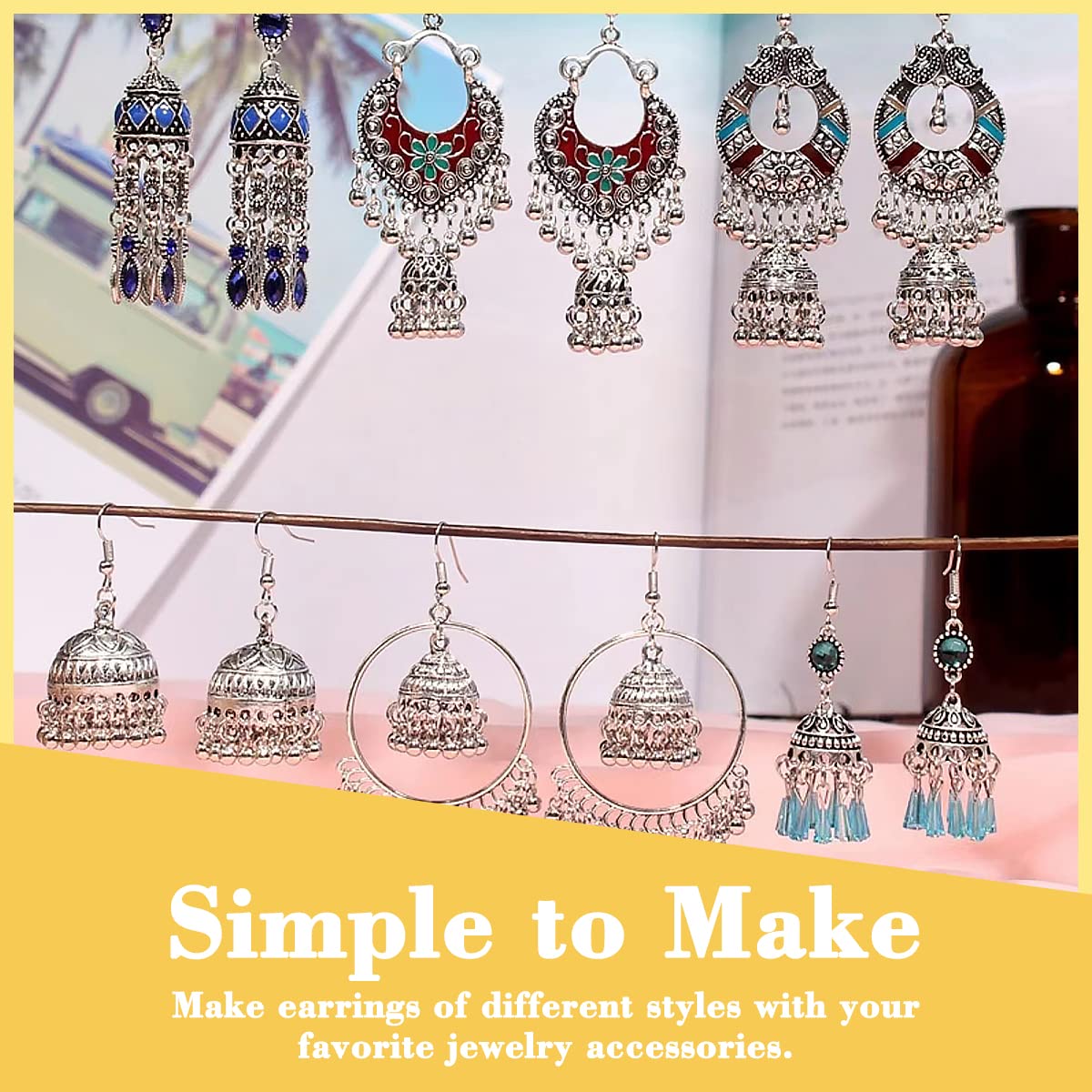 FANCY NOVA Earring Hooks Silver, 925 Sterling Hypoallergenic Earrings Wires Fish Hooks for Jewelry Making Finding with Jump Rings & Clear Rubber Earring Backs (Silver,120 PCS/60 Pairs)