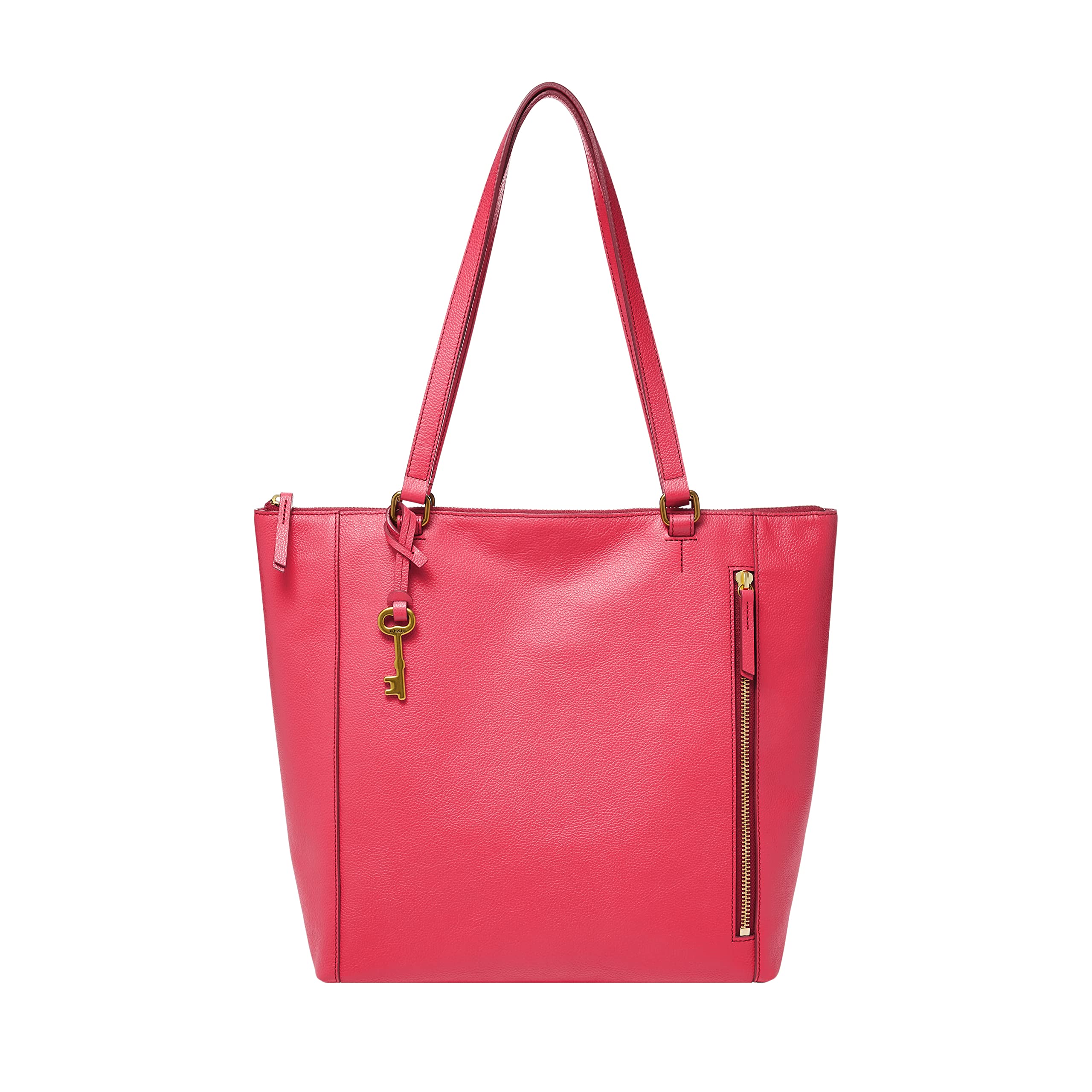 Fossil Women's Tara Leather Shopper Tote Purse Handbag, Cherry (Model: ZB1475618)