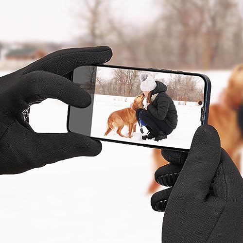 FEWTUR Winter Hiking Gloves for Men Women Cold Weather - Thermal Warm Gloves with Touchscreen Finger for Running Biking