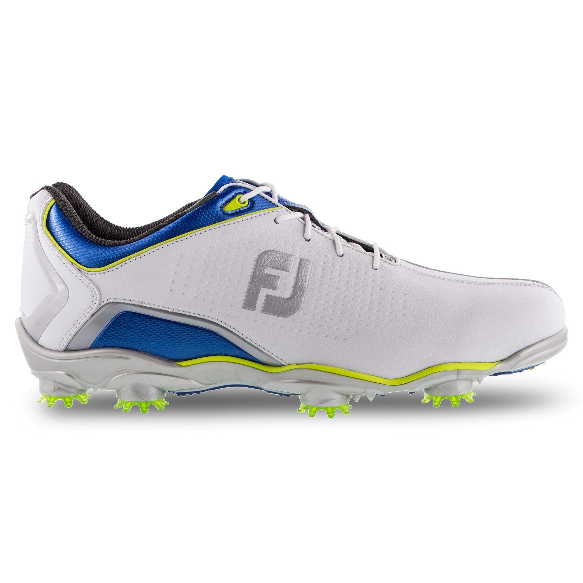 FootJoy Men's D.N.A. Helix Limited Edition-Previous Season Style Golf Shoes, White/Dusk/Lime, 9.5
