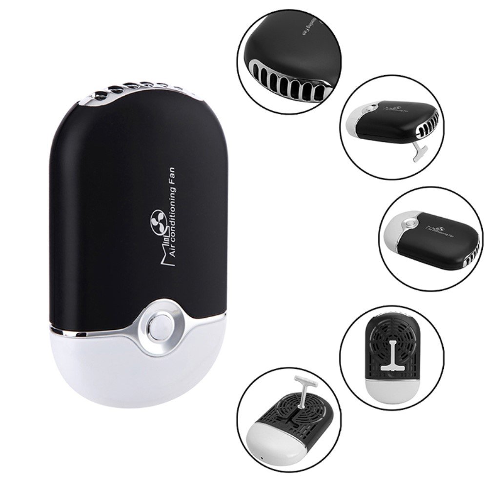 FlyItem® USB Mini Portable Fans Rechargeable Electric Bladeless Handheld Air Conditioning Cooling Refrigeration Fan For Eyelash (Black)