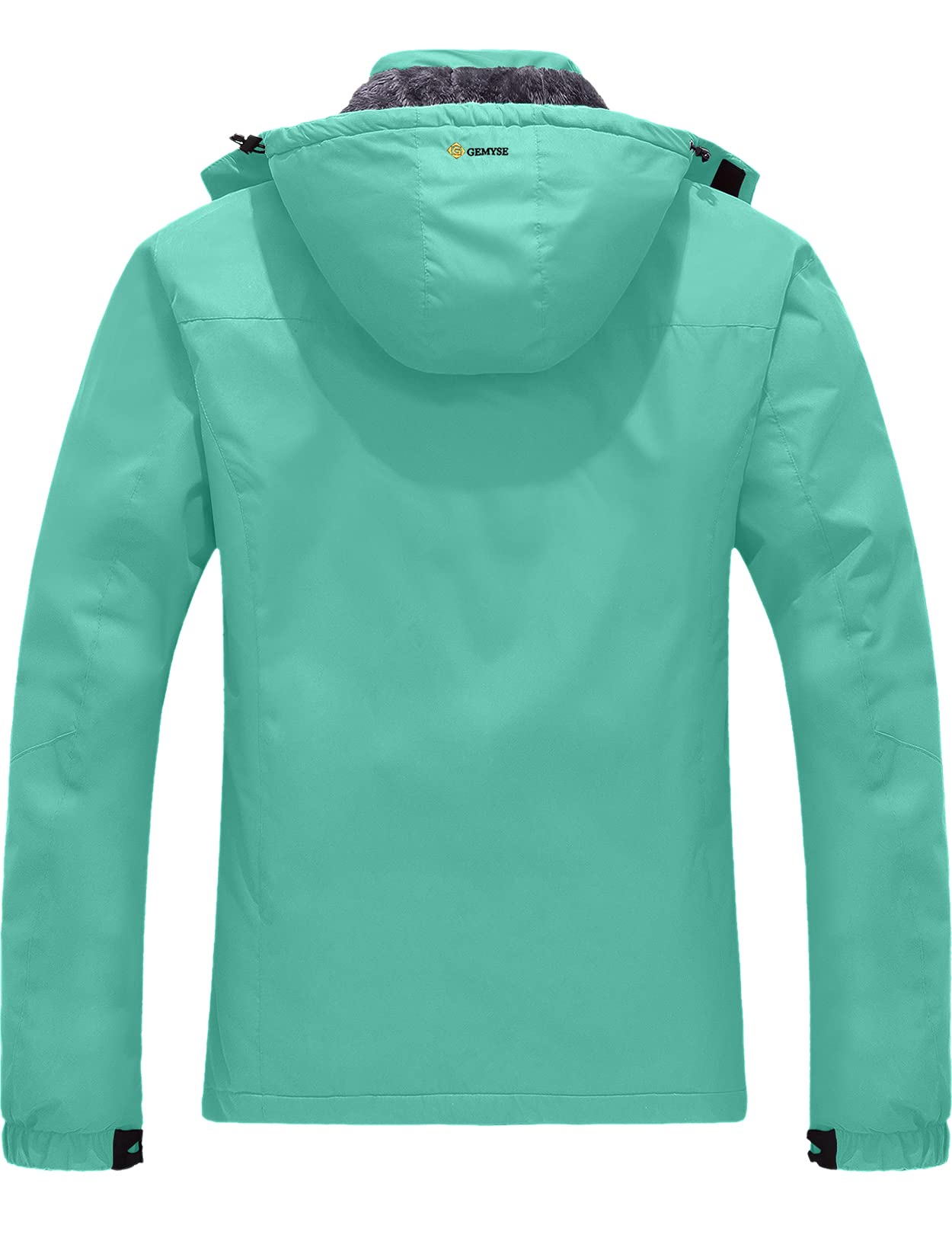 GEMYSE Women's Mountain Waterproof Ski Snow Jacket Warm Winter Windproof Raincoat with Detachable Hood(Lake Blue-6,Large)