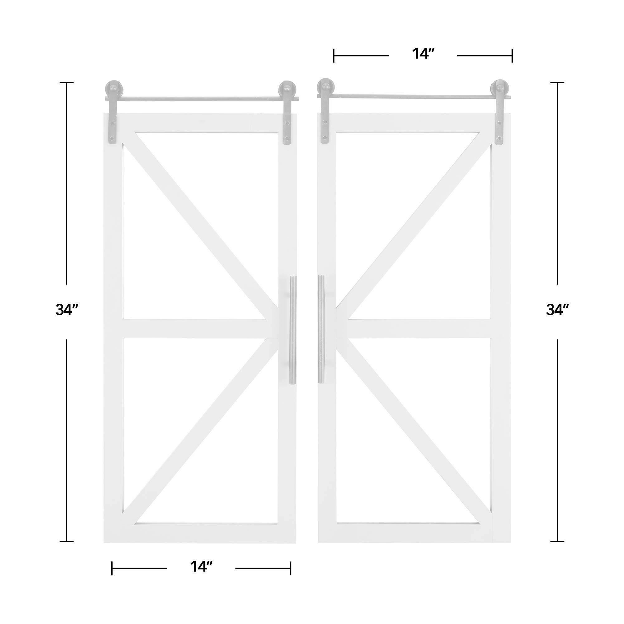 FirsTime & Co. Gray Carriage Farmhouse Barn Door Mirror 2-Piece Set, American Designed, Gray, 14 x 2 x 34 inches (per Each) (70298)