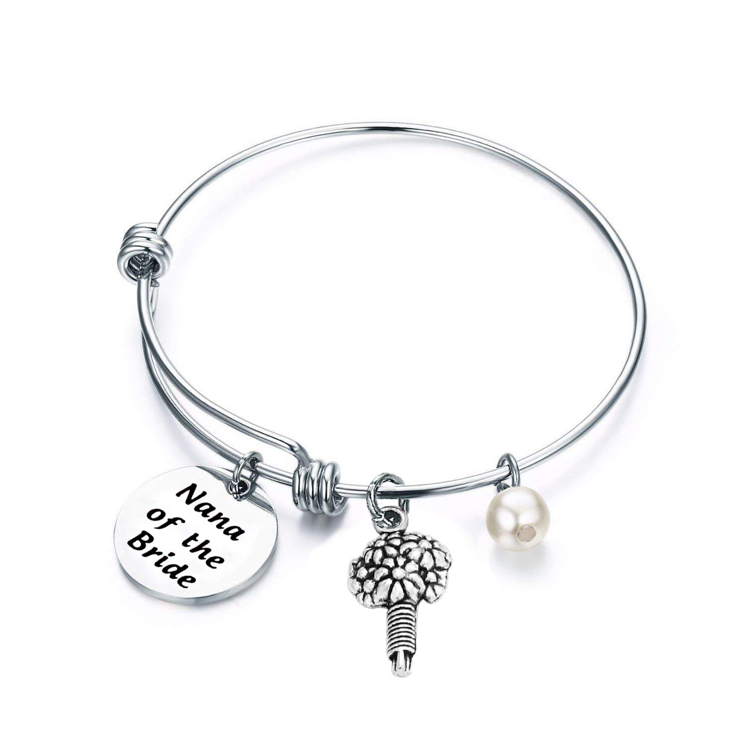FOTAP Nana of the Bride Gift Nana of the Groom Bracelet Bridal Party Gift Bridal Shower Gift (Nana of The Bride)