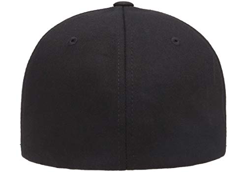 Flexfit Cotton Twill Fitted Cap, Black, Small/Medium