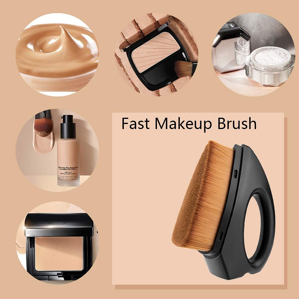Foundation Brush, Iron Shape Kabuki Foundation Brush for Liquid Foundation with Portable Case, Makeup Brushes for Flawless Base Makeup Finish