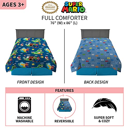 Franco Kids Bedding Soft Microfiber Comforter, Full, Super Mario