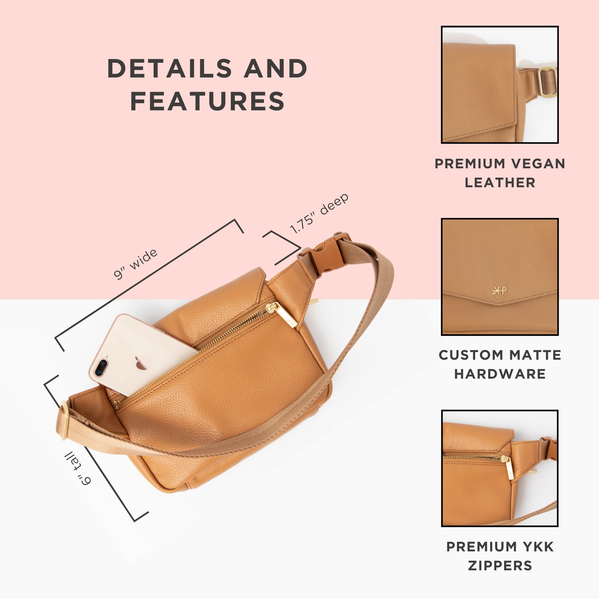 Freshly Picked Classic Park Pack, Fashion Waist Fanny Bag, Mom Hip Bag, Butterscotch Tan