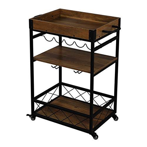 Flymatic 3-Tier Rolling Wine Storage & Serving Cart