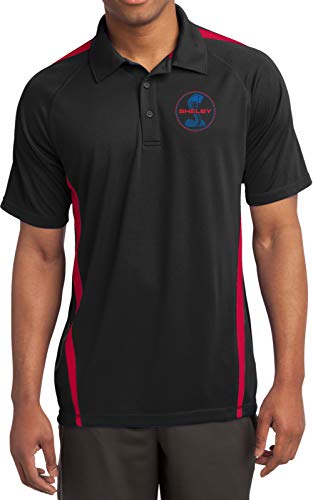 Ford Mustang Shelby Blue and Red Colorblock Polo, Black Red 4XL