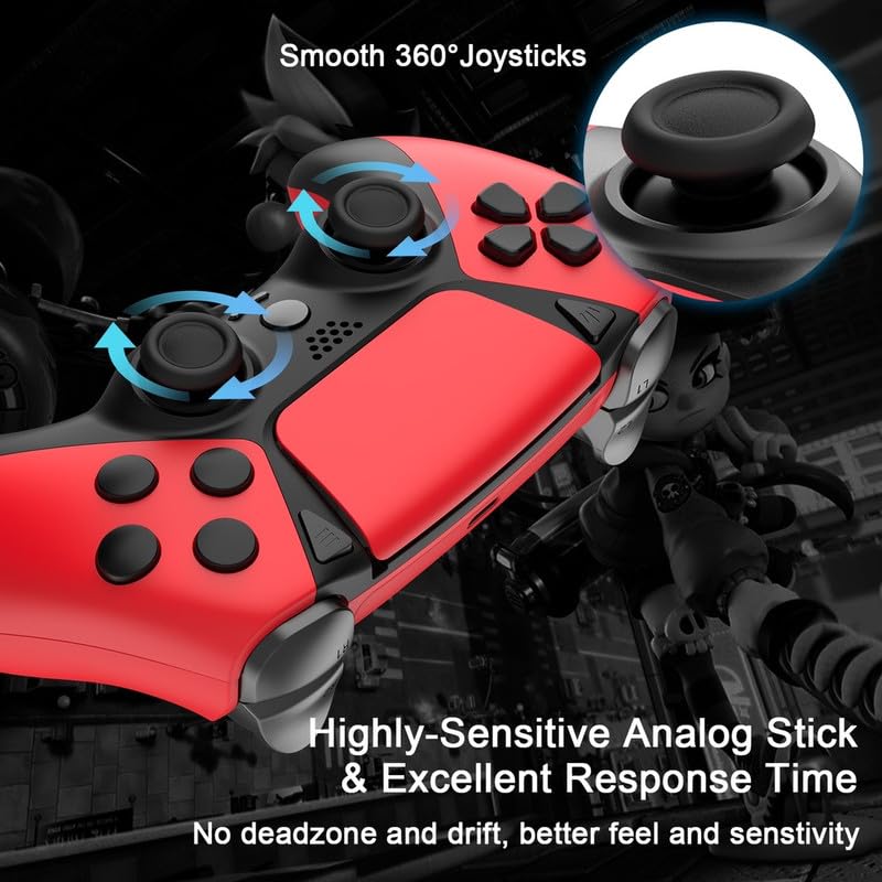 forajoy Controller for PS4 Controller,Ymir Game Controller for Playstation 4 Controller with Motion Sensor/Audio Jack/Long Battery Life/Auto Fire/Back Buttons,Wireless Controller for PS4/Slim/Pro,Pink